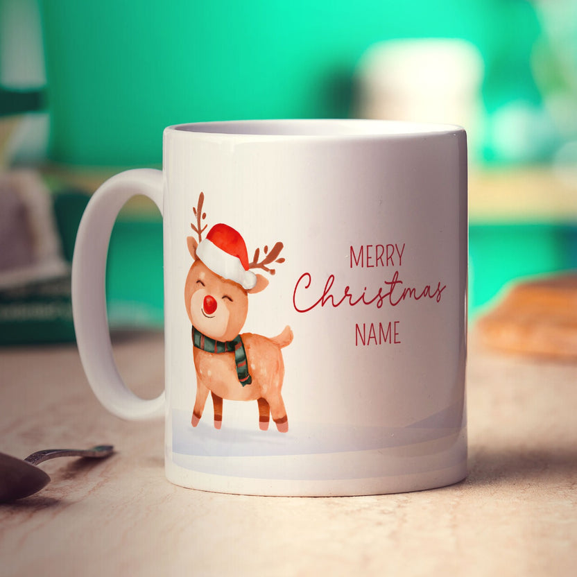 Christmas Reindeer Name Mug – Printster