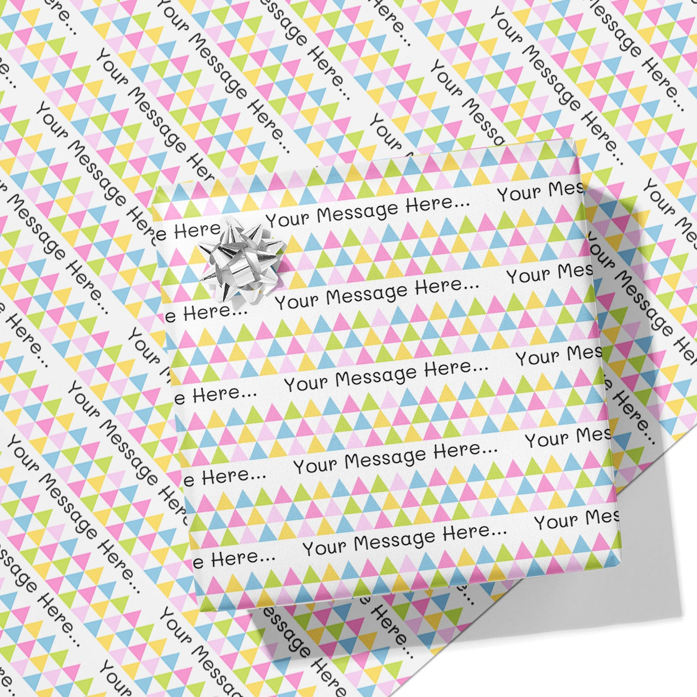 Colourful Triangle Message Wrapping Paper – Printster