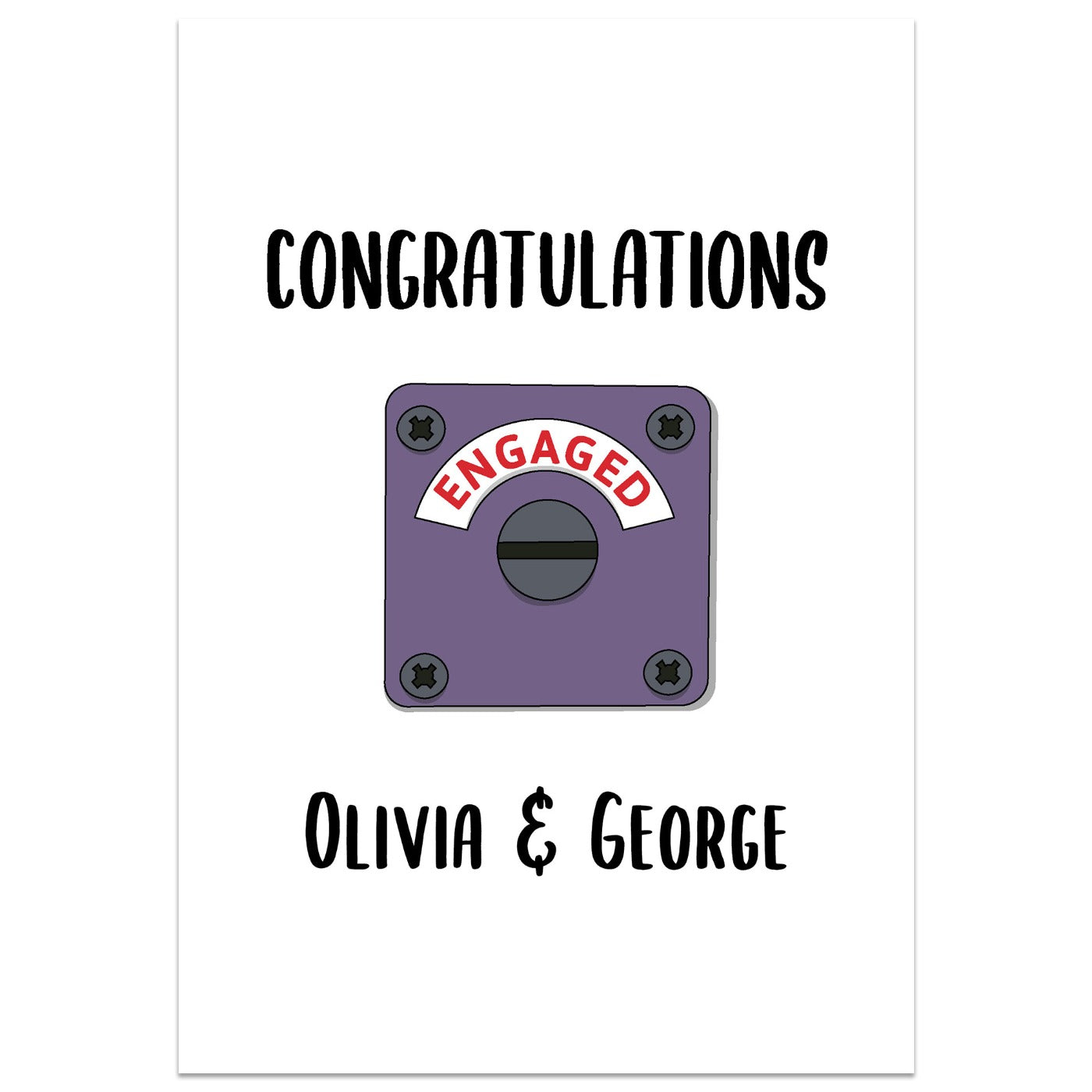 Personalised Congratulations Engaged Lock Card – Printster