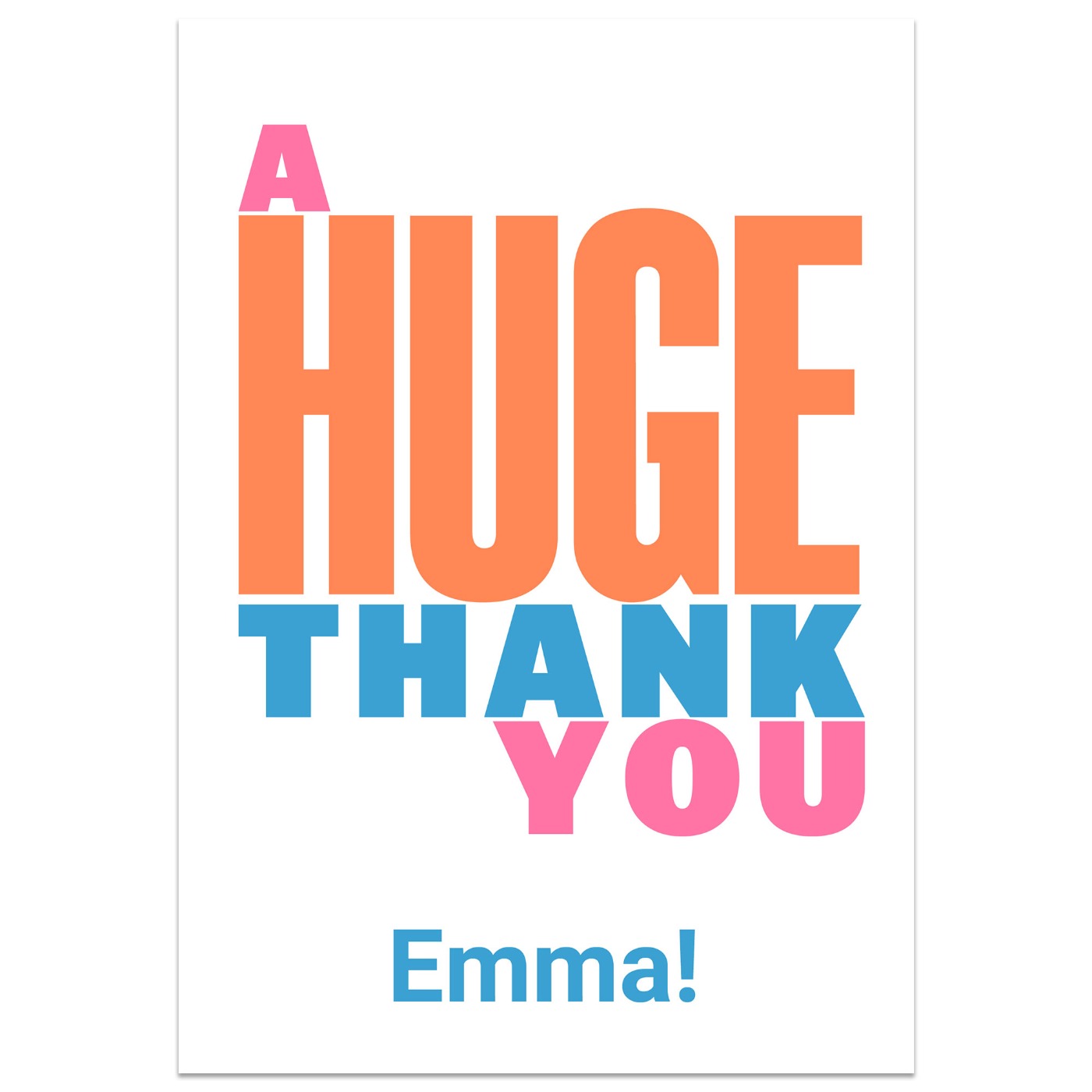 A Huge Thank You Personalised Card – Printster