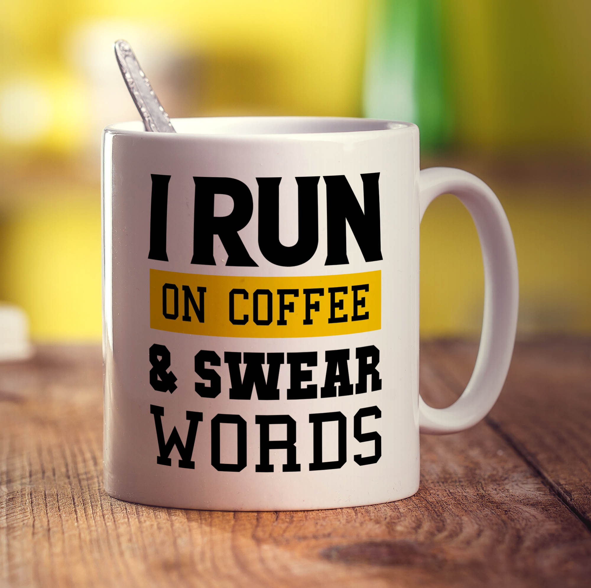 I Run on Coffee & Swear Words Mug – Printster
