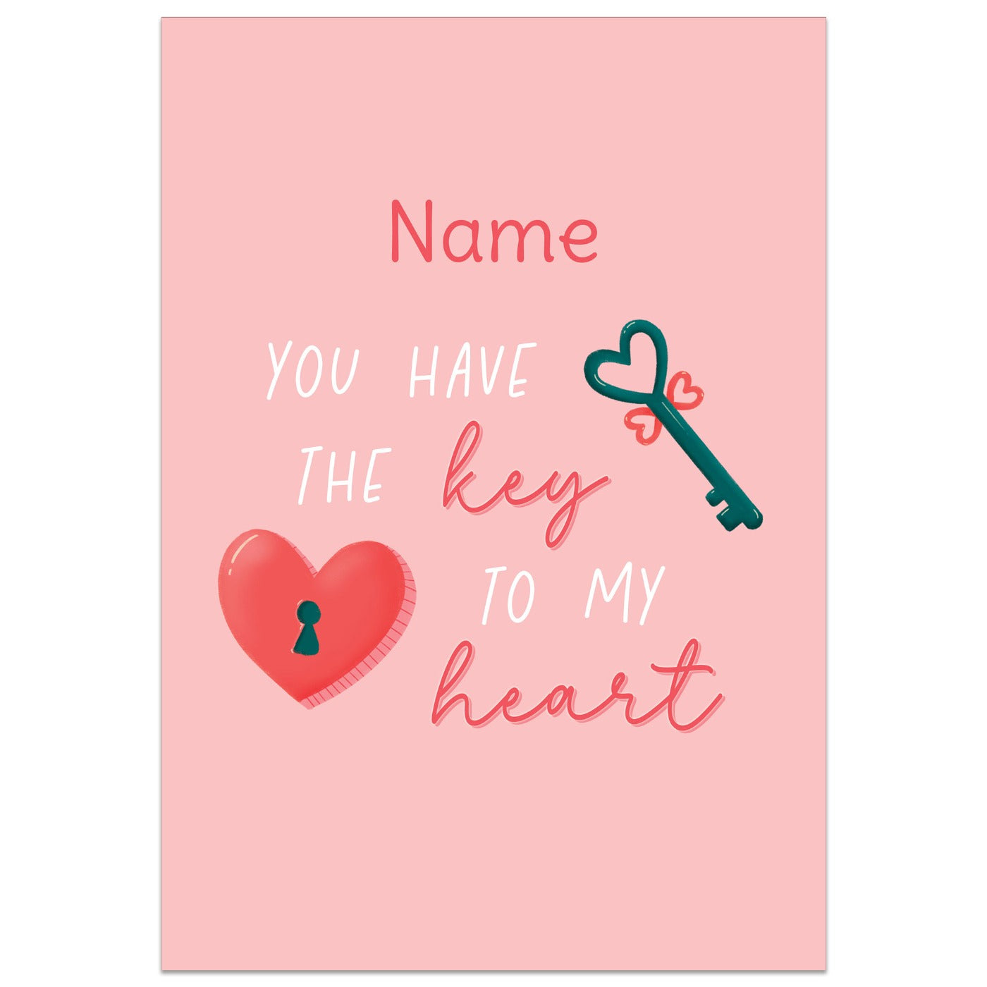 You Have the Key to My Heart Name Card – Printster
